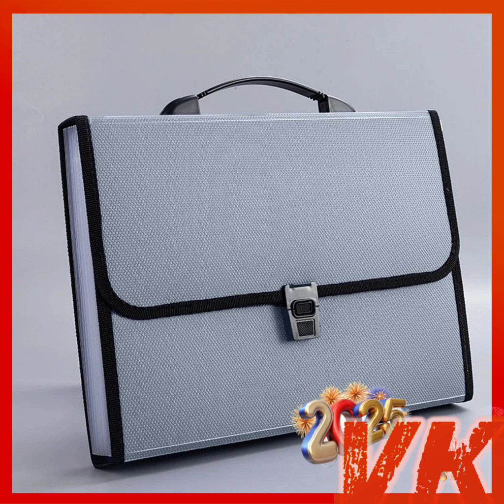 VK A4 Grey Paper Storage Expanding File Folder Portfolio Holder Large ...