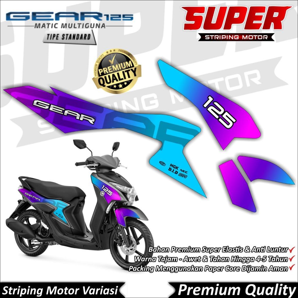 Cool Anti-Fade MIo Gear Sticker MIo Gear Striping Yamaha MIo Gear ...