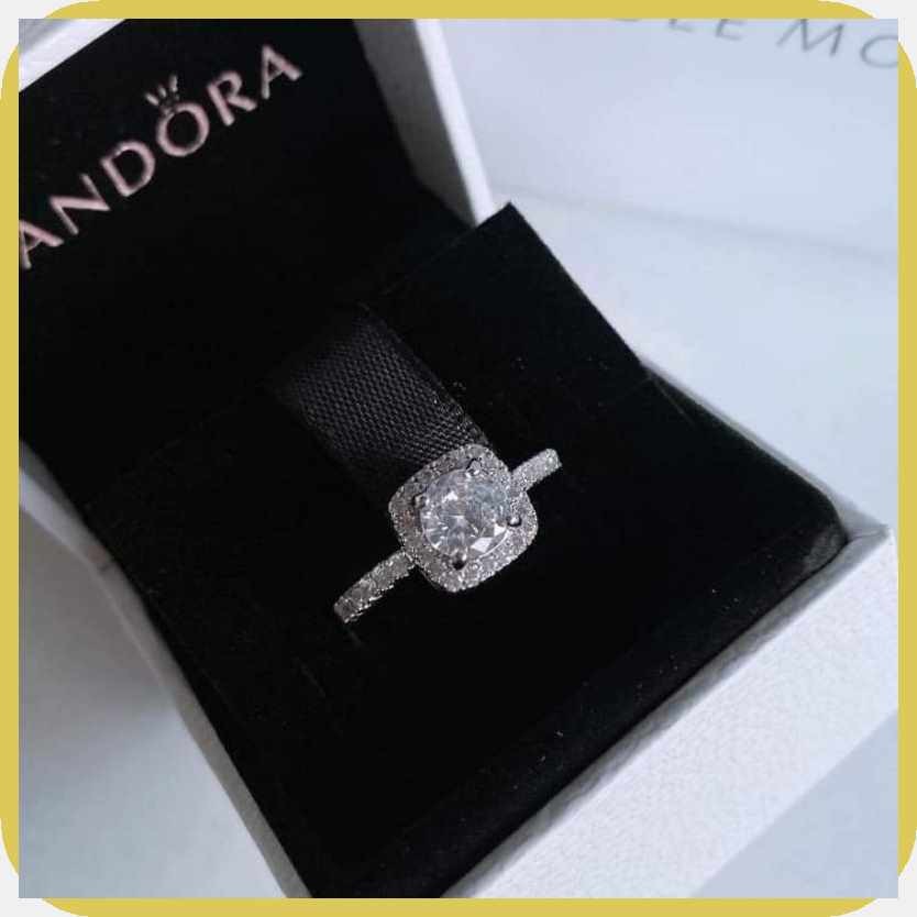 Pandora{mE)Square=Lm@Ring`AS;with&box&and&paper%k:bag | Shopee Philippines