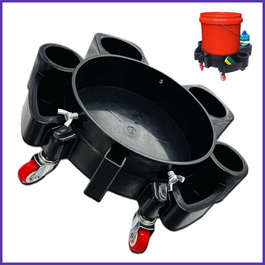 Car Wash Roller 5 Wheels Multifunctional Removable Bucket Mover Easy ...