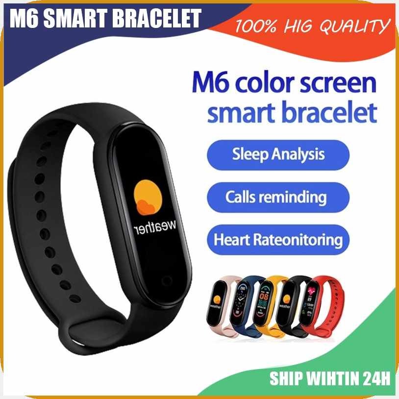 M6&Smart$H,Watch`lW;Smart&Bracelet&Custom&Wallpaper&Music&Control Waterproof Mi Ban | Shopee ...
