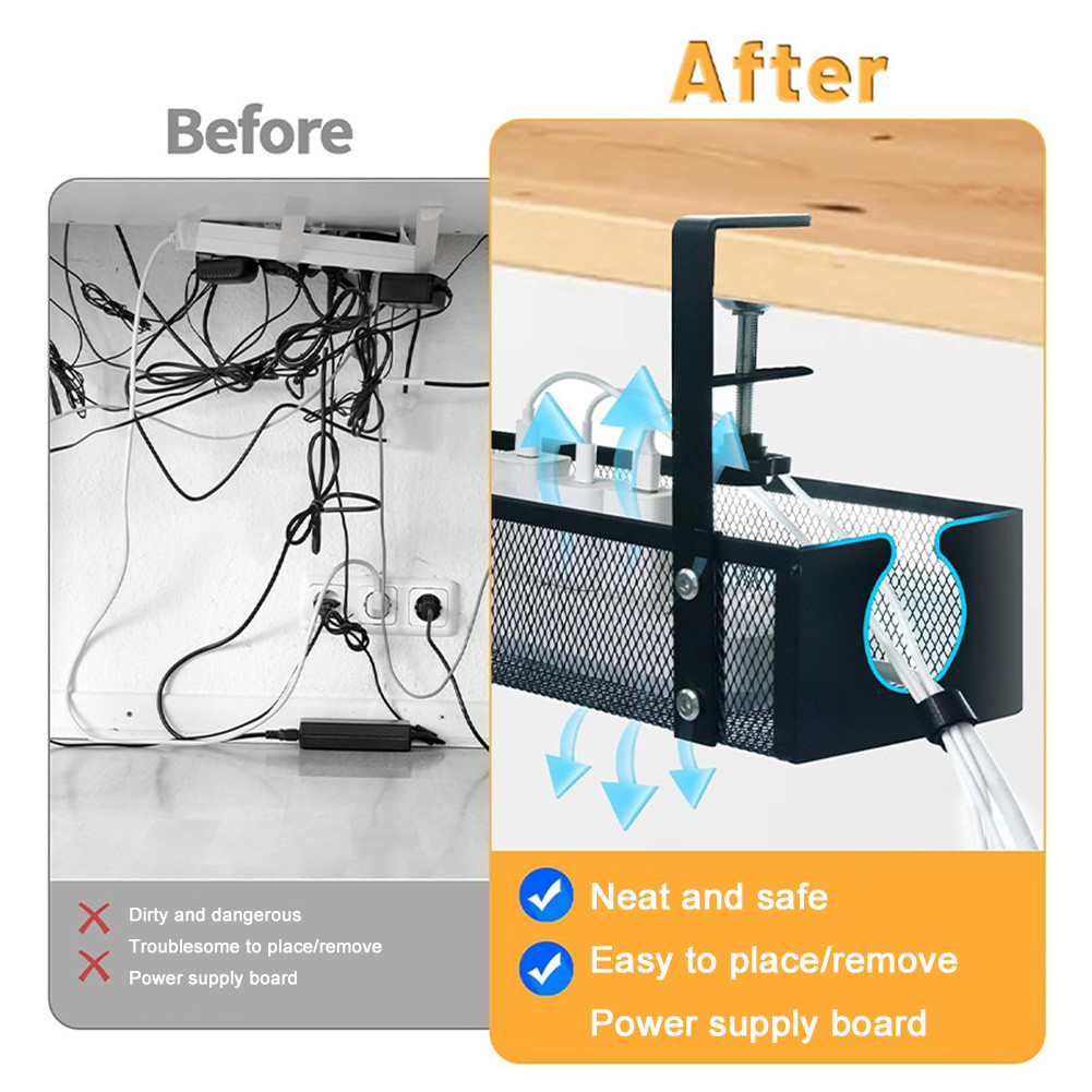 Cable management under table Retractable Design Storage Rack Desk ...