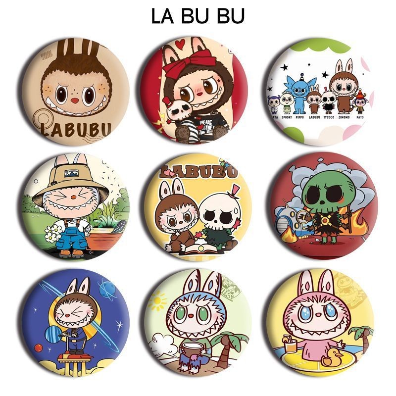 LABUBU Labubu badge anime Cartoon Bar Schoolbag Decoration Pendant 58mm ...