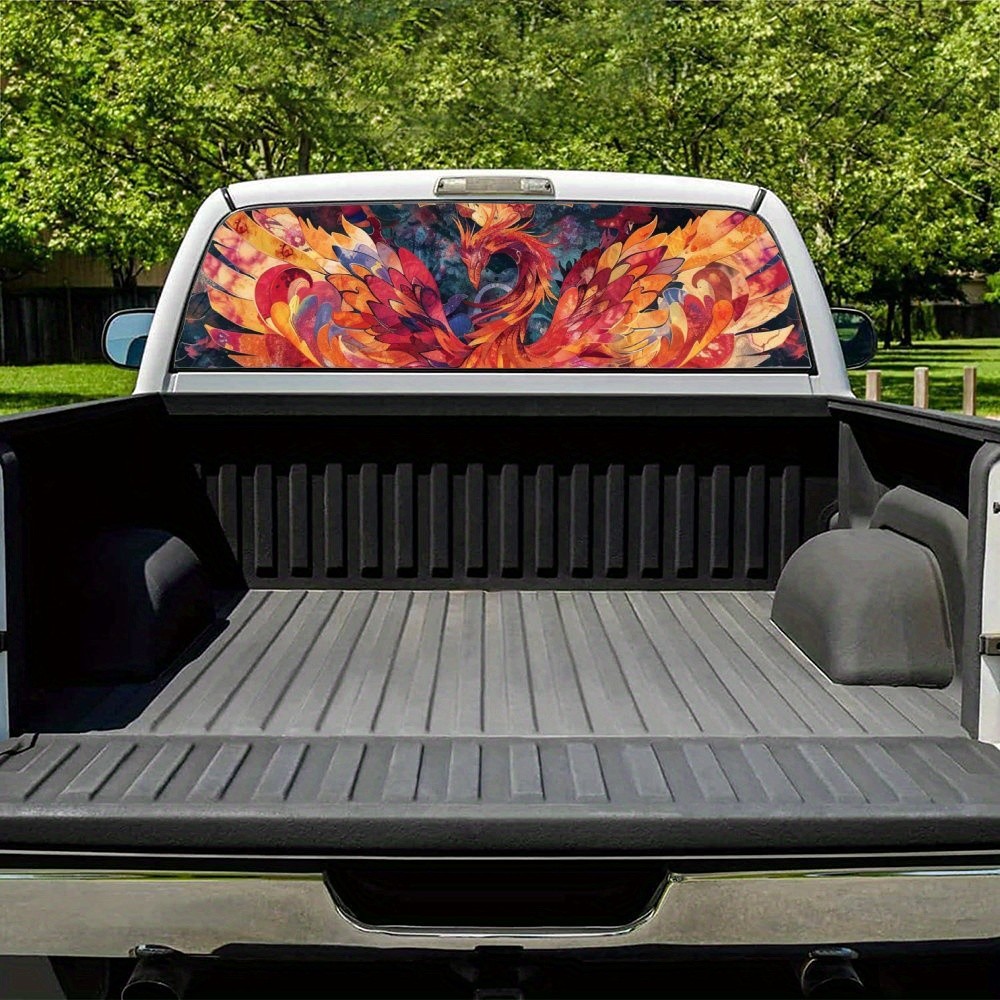 Dazzling Flames Truck Rear Window Decal – Vibrant Flame & Color Design ...