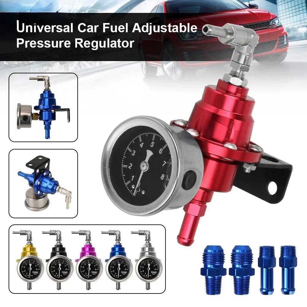 With Gauge Kit Aluminum 7 Colors Adjustable Fuel Pressure Regulator ...