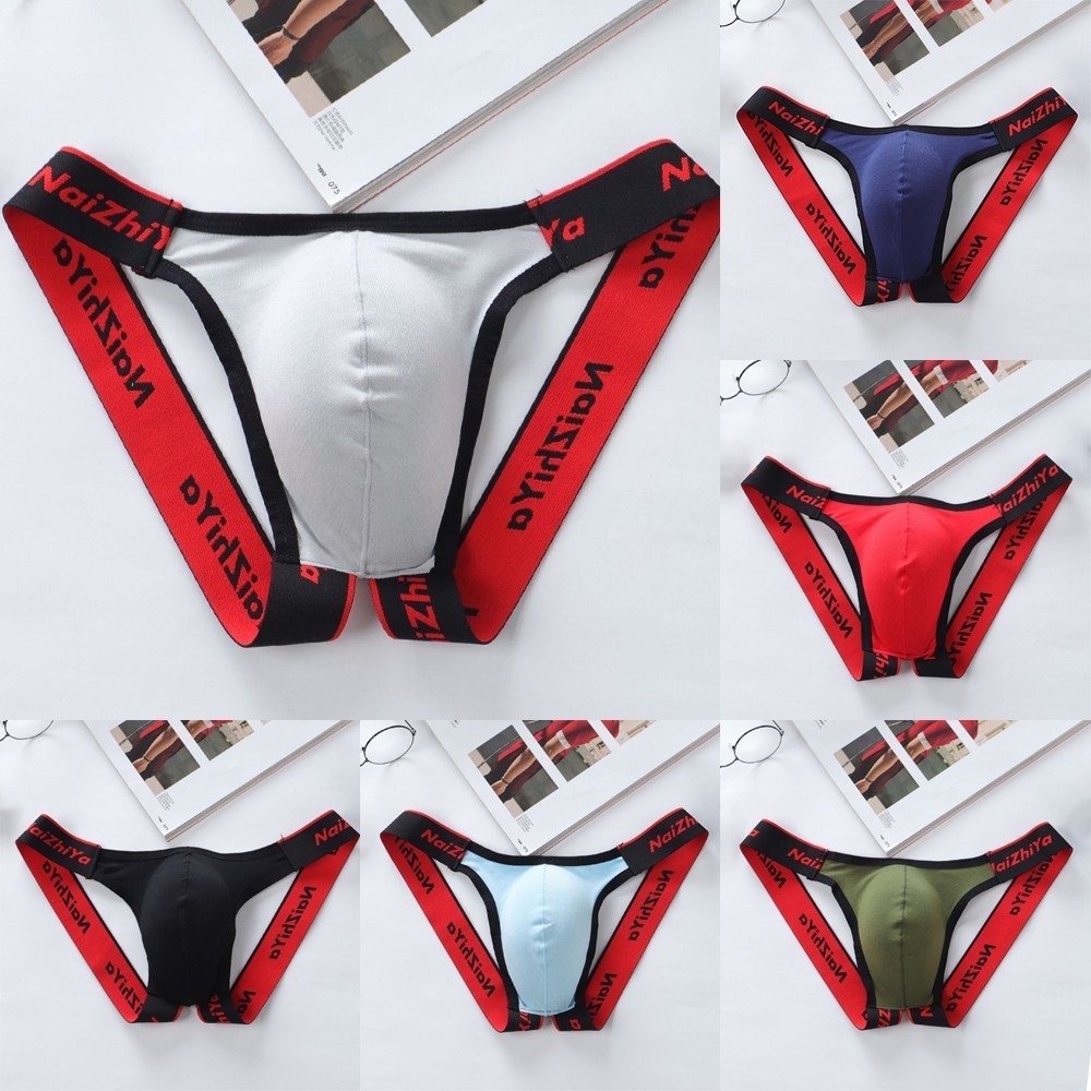 Men Briefs T-back Bulge pouch Stretch Backless Briefs U Convex ...