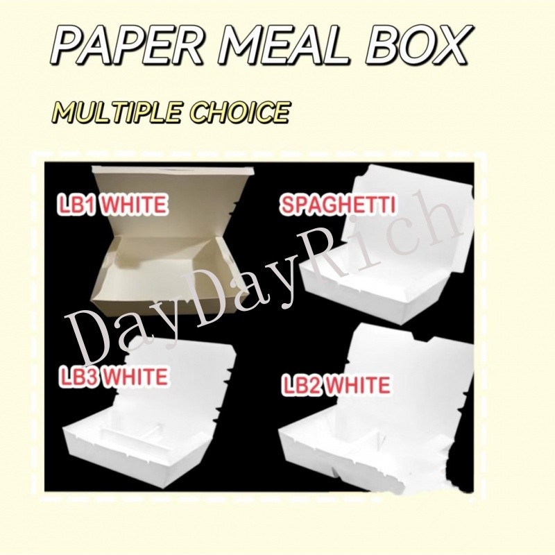 Super bargain【25pcs】Box With Divider Paper Meal Box Meal Box Dimsum ...