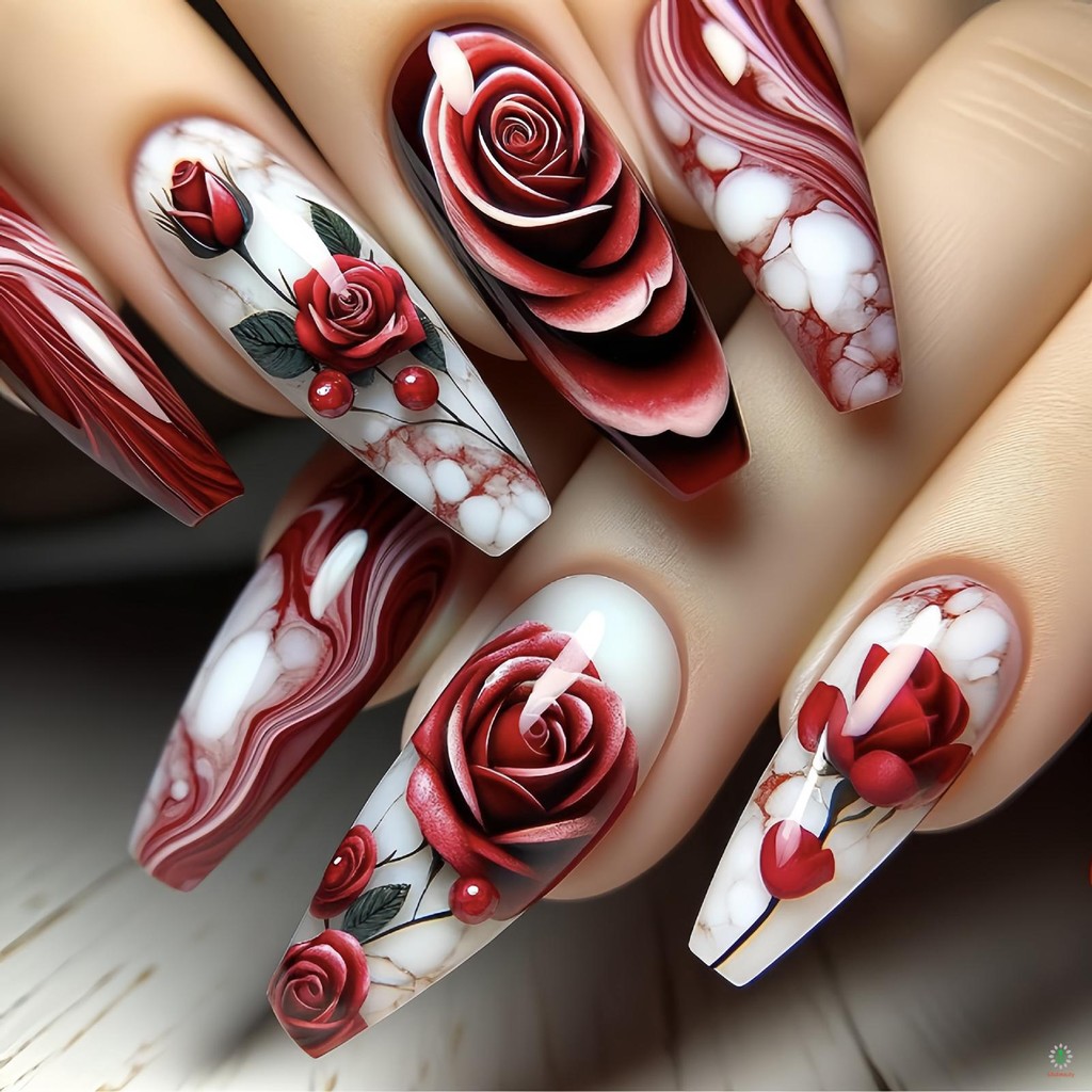 Glossy White Red Resin Nail Extension Chip-Proof Smudge-Proof Fake ...