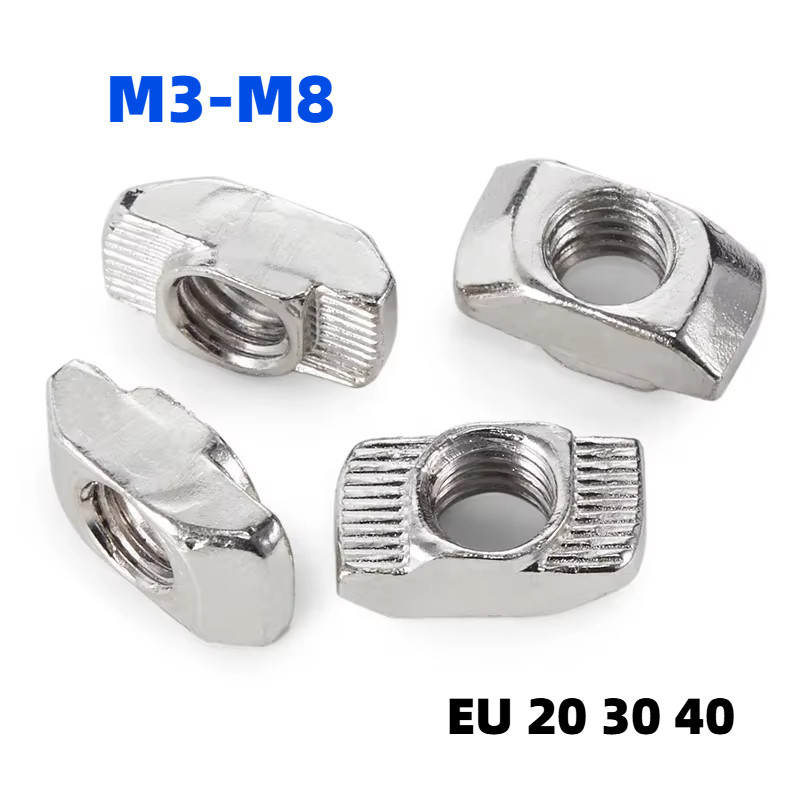 [HKH] M3 M4 M5 M6 M8 Slot T-nut Sliding T Nut Hammer Drop In Nut Fasten Connector For Aluminum ...