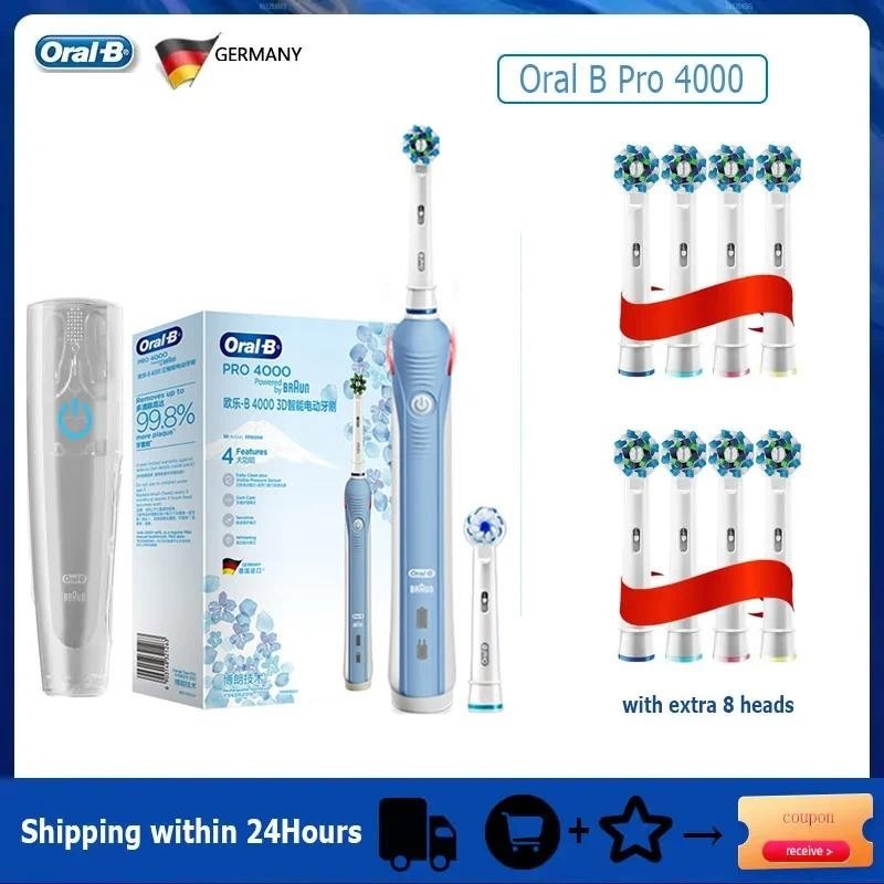 Oral B P4000 Sonic Electric Toothbrush Timer Pressure Sensor Inductive ...