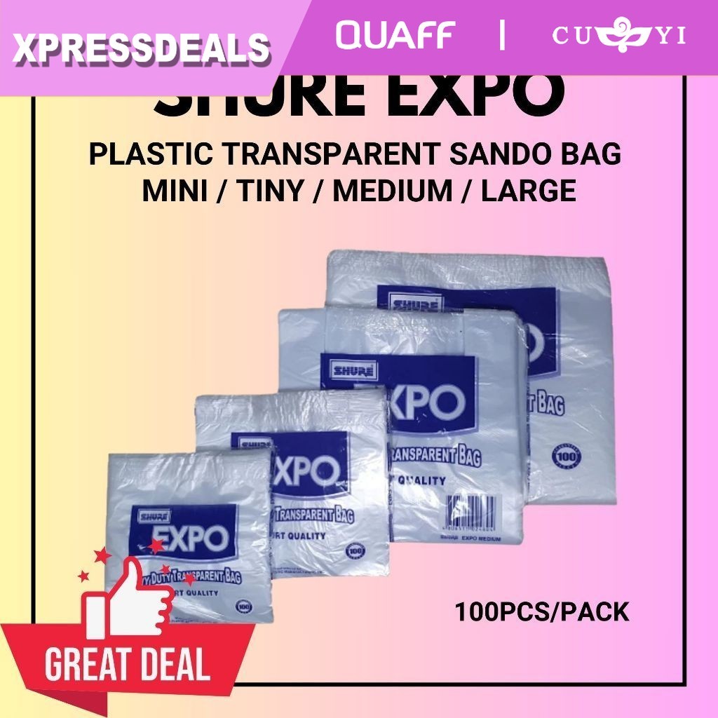 Shure Expo Plastic Transparent Sando Bag 1 Pack (100Pieces) - Mini/Tiny ...