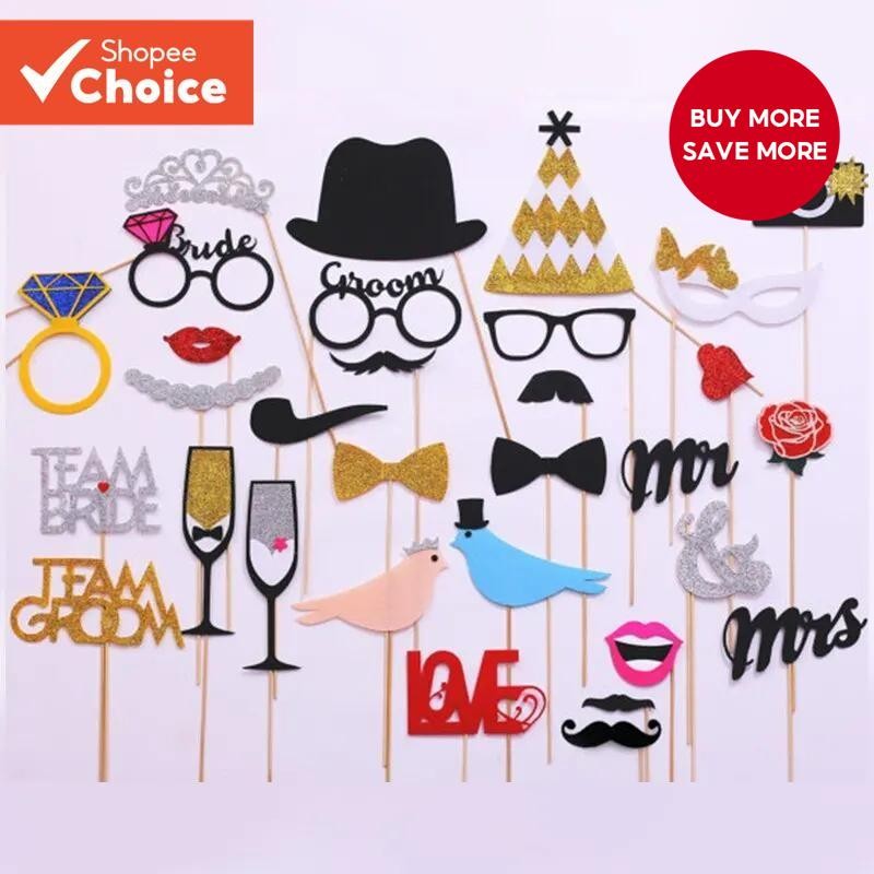 31pcs Creative Wedding Party Handheld Photo Props Funny Birthday Party ...