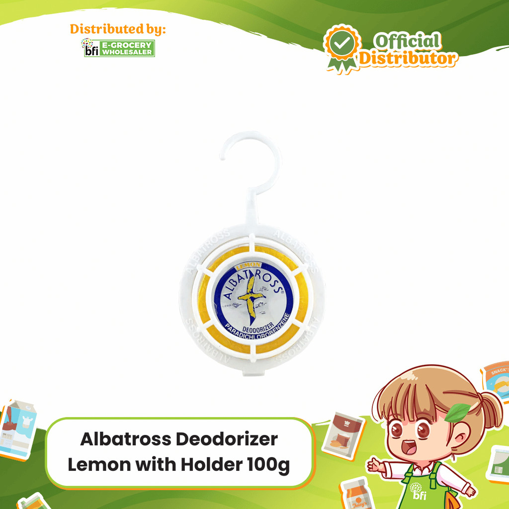 Albatross Bathroom Deodorizer Lemon with Holder 100g | Shopee Philippines