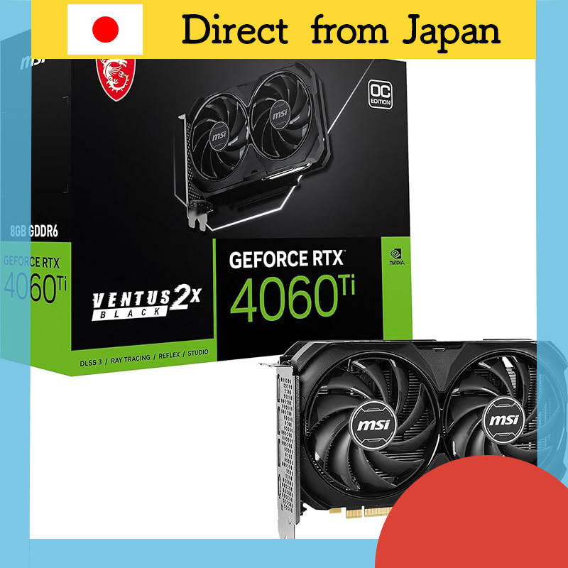 MSI Geforce RTX 4060 Ti Ventus 2X Black 8G OC Gaming Graphics Card, 8GB ...