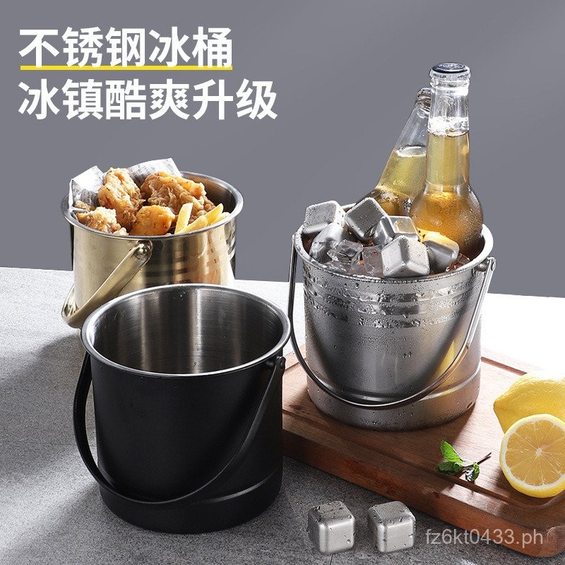 Round Bucket with Lid, Commercial Iron Bucket, Stainless Steel Water ...
