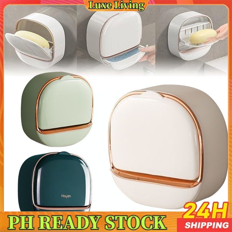 Wall Mounted Soap Box with Lid Waterproof Soap Storage Box Travel ...