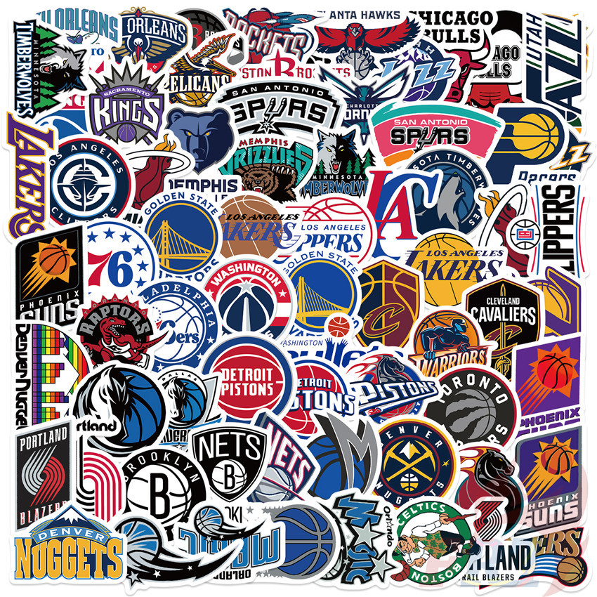 100Pcs/Set National Basketball Association . NBA Series 01 Stickers DIY ...