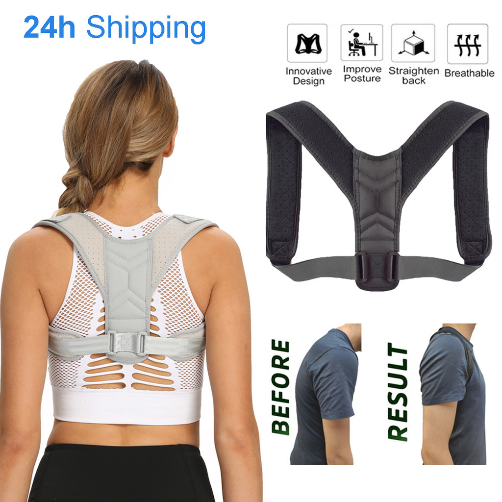 Posture Corrector Clavicle Spine Back Belt Adjustable Unisex Upper Back ...