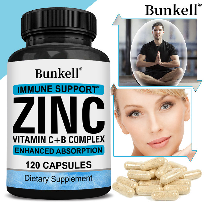 Bunkell ZINC VITAMIN C+B COMPLEX Supplement, Supports Immune Health ...
