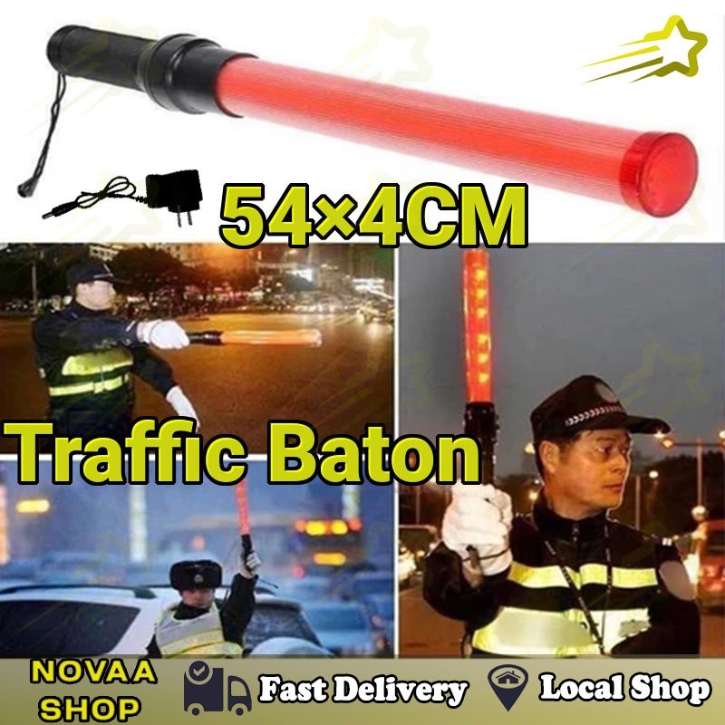 54cm Signal LED Traffic Safety Wand Baton Road Control Warning Light ...
