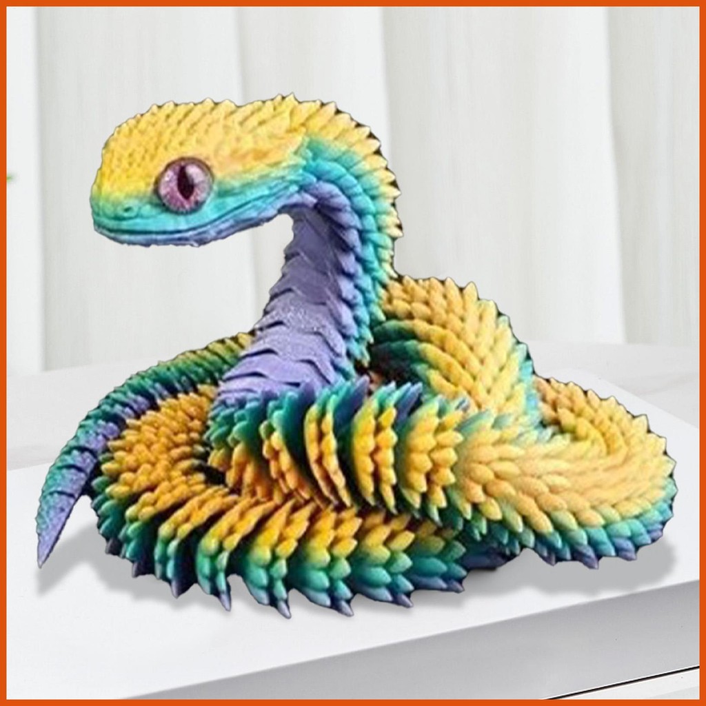 3D Printed Snake Fidget Toy 3D Crystal Snake Flexible Joints Executive ...