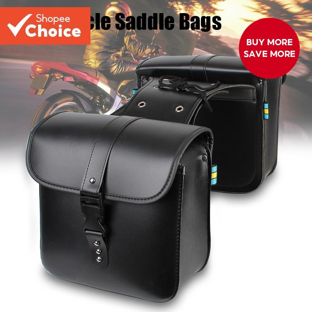 PU Leather Side Luggage Saddle Bag Motor Tail Luggage Suitcase ...