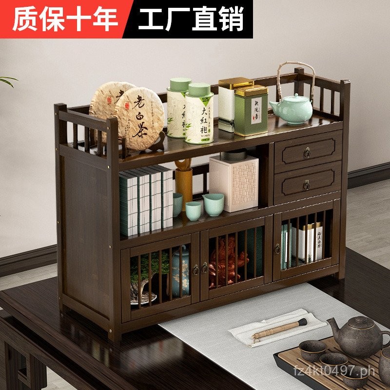 Tea Room Storage Rack Desktop Organizer Cabinet Curio Shelf Tea Set ...