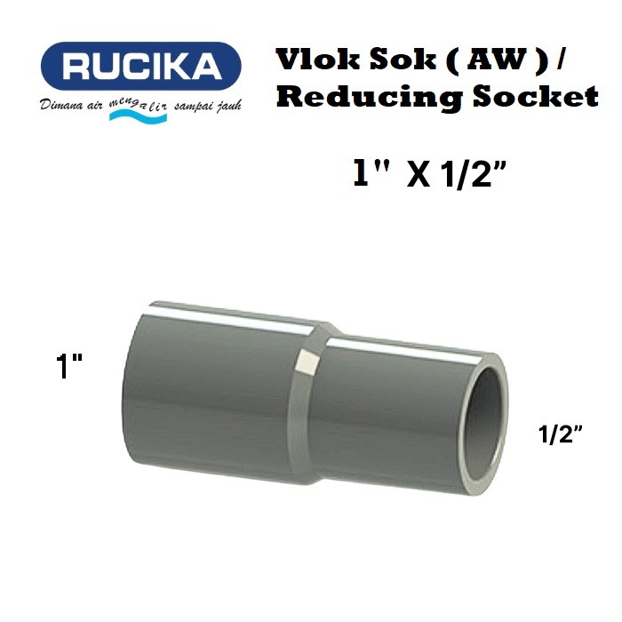 Rucika Vlok Sok Reducing Socket (AW) Pipe Connection 1/2 x 1 inch ...