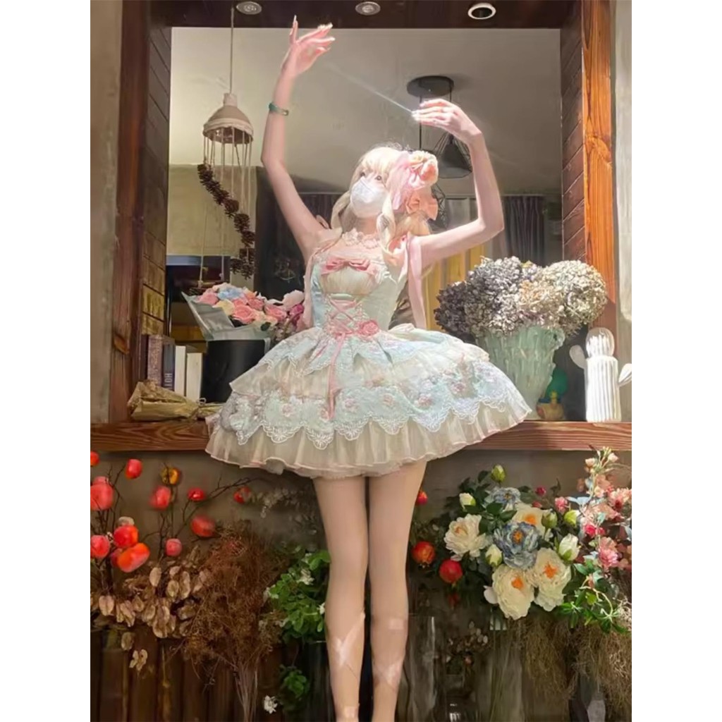 Sakuraji lolita Design Floating Spring lolita Genuine JSK Cute Daily Light lo Princess Dress # ...