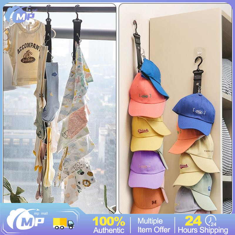 hanging hat organizer clip cap storage hook rack Wall behind the ...