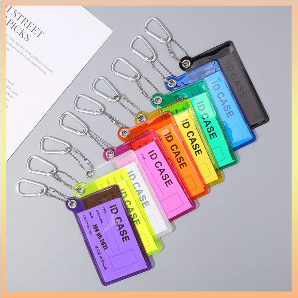 PVC Transparent ID IC Credit Card Holder Protector Case Clear Badge ...