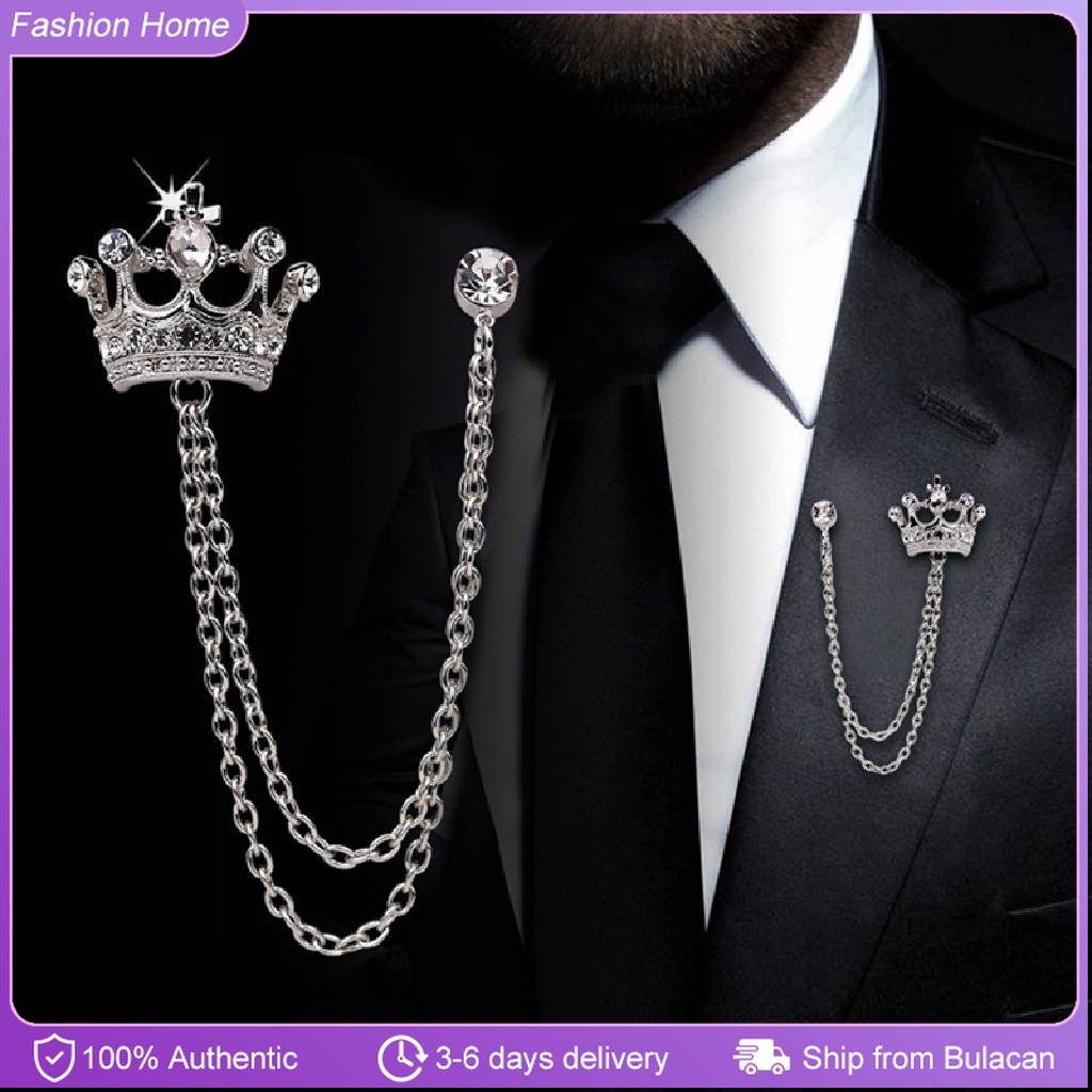 1 Piece Men's Elegant Lapel Pin Badge with Chains Brooch Pin for Suit ...