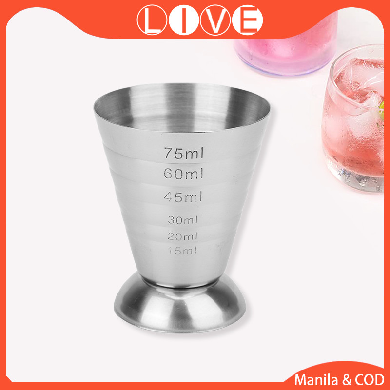 75ml Metal Measure Cup Drink Tool Shot Ounce Jigger Bar Mixed Cocktail ...