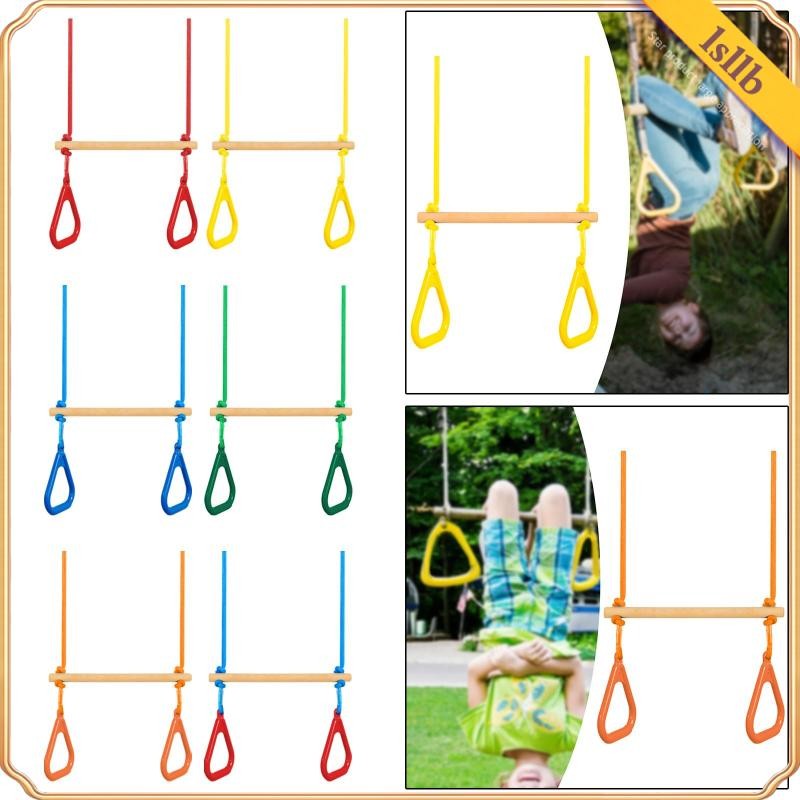 [Lsllb] Swing Bar with Gymnastic Rings Backyard Outdoor Monkey Bar Set ...