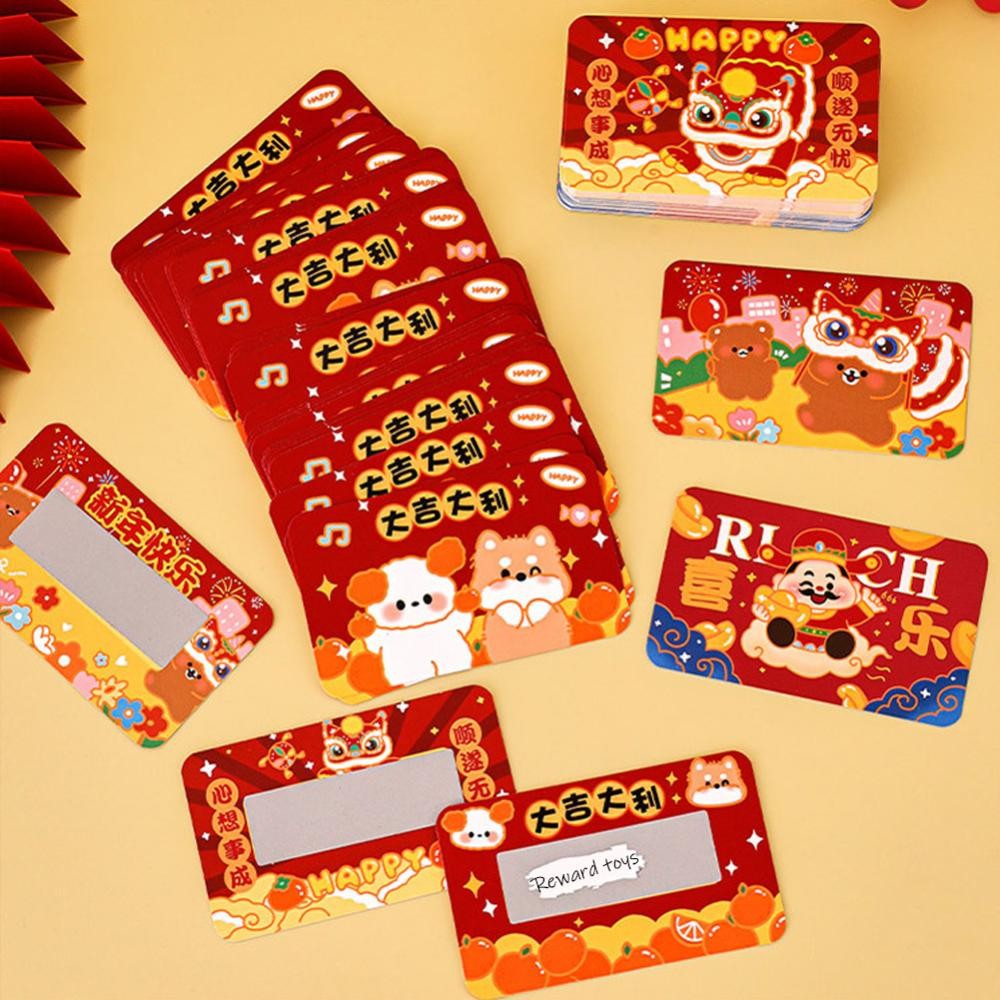 10Pcs 2026 New Year Reward Scratch Card Film Coated Stickers Scratch ...