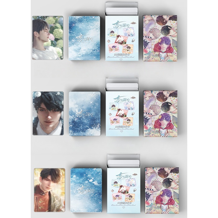 50pcs/box Manga Manhwa Laser Holographic Lomo Cards Comic Cartoon ...
