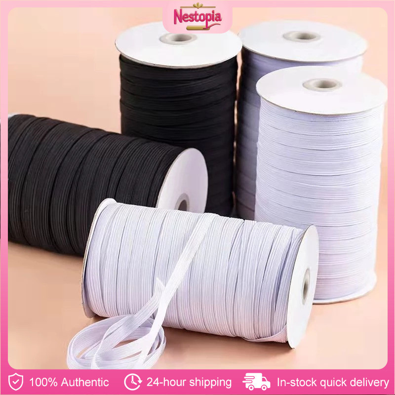 10m White Elastic Band Garter Thread Thickness Available Durable ...