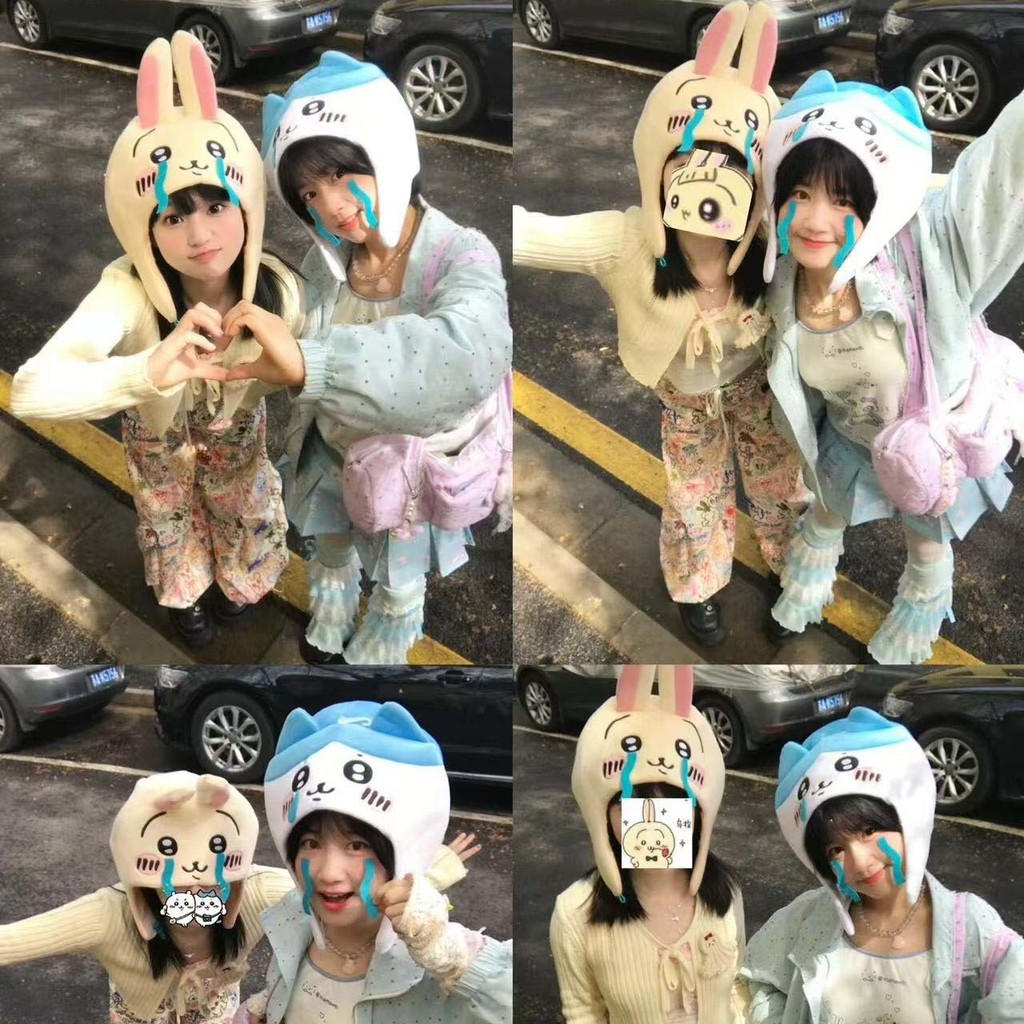 Usajii Cute Cartoon Pullover Hat Doll chiikawa Hat chiikawa Hood ...
