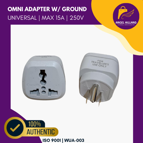OMNI Universal Adapter with Ground | MAX 15A | 250V | Shopee Philippines