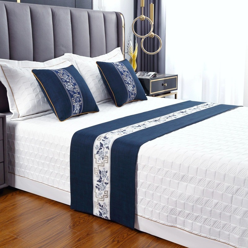 Bed Runners Pure Color Nordic Style Simple Bed Runner Scarf Home Hotel ...