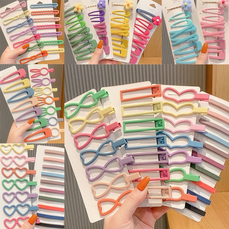 7 Pcs Color Hair Clip Set Fashion Hairpin | Shopee Philippines