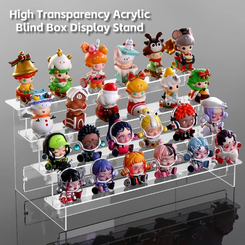 3/4/5 Layer Acrylic Display Stand Popmart Blind Box Ladder Storage ...