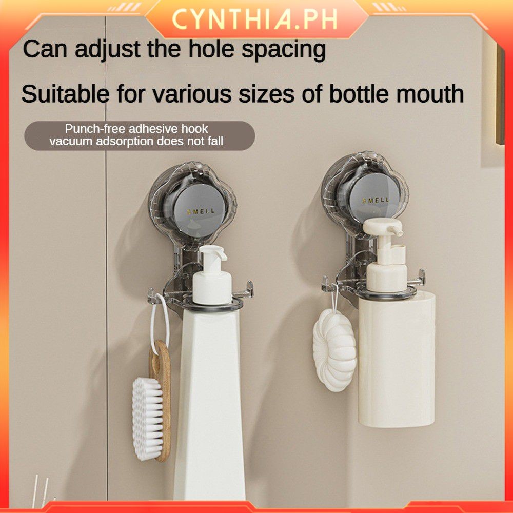 Wall-mounted Shower Gel Bottle Holder Suction Cup Type Shampoo Hanger ...