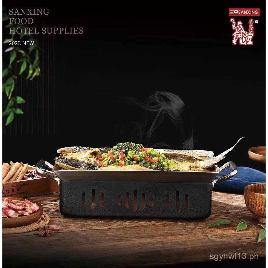 Stainless Steel Grilled Fish Stove Commercial Solid Alcohol Grilled ...