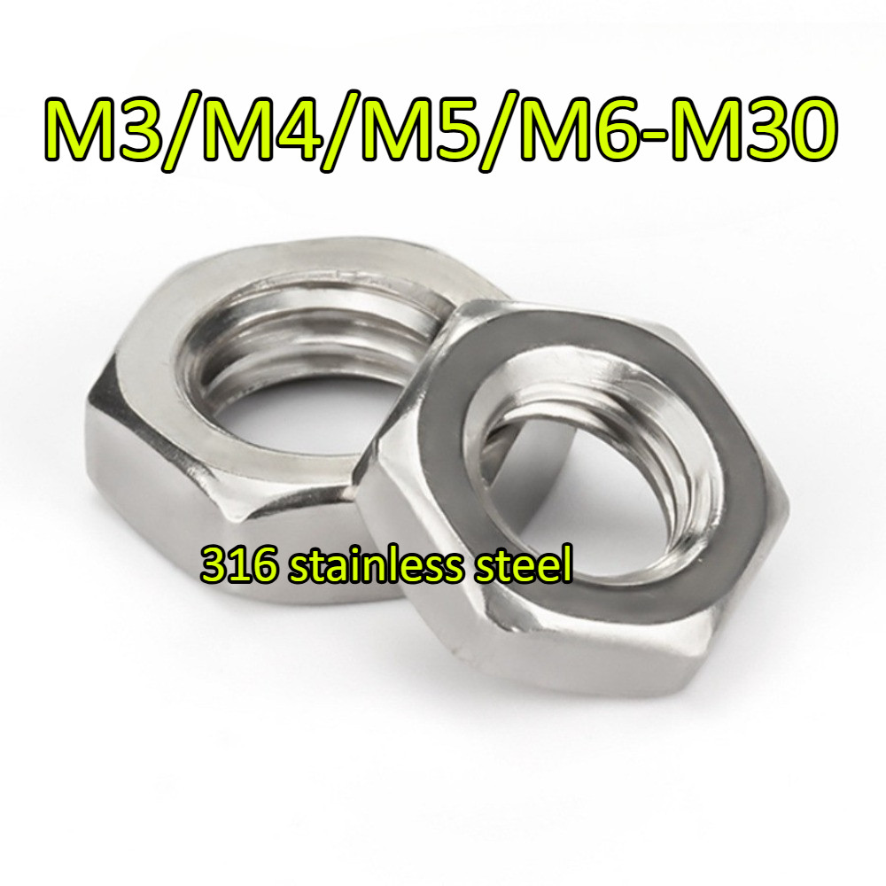 316 Stainless Steel Thin Hex Nut Flat Nut M3/M4/M5/M6-M30 (JSK-XD-PH ...
