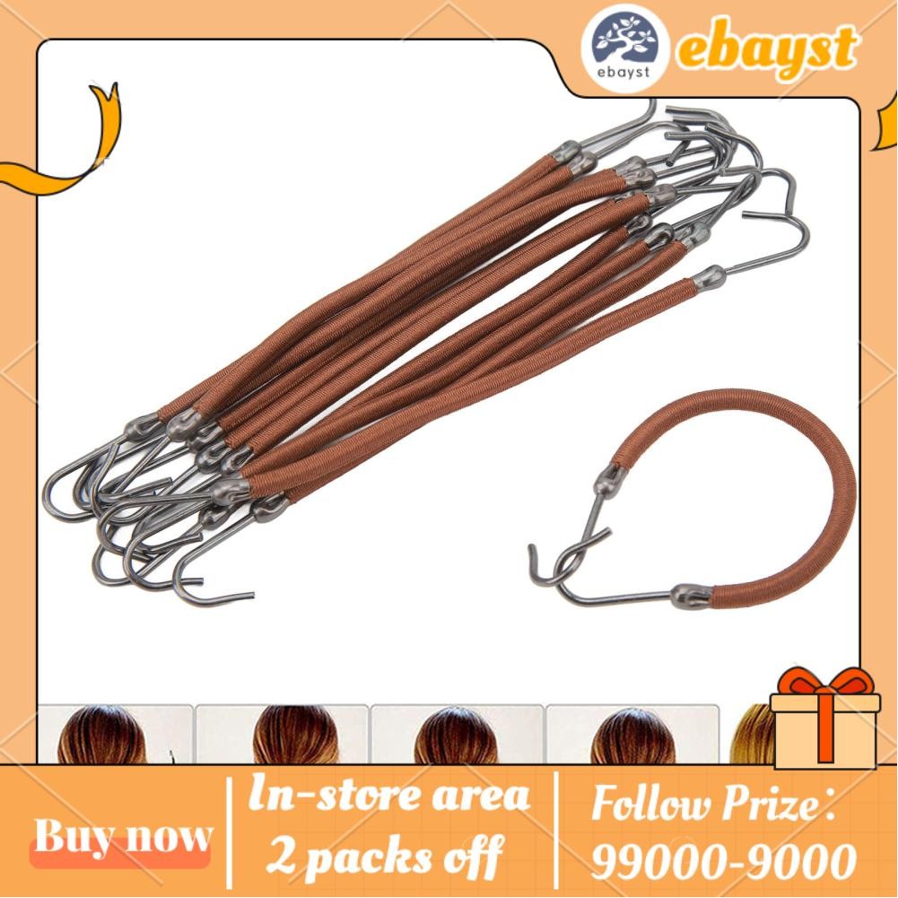 Ebayst 10 Pieces Hair Bungee Ties with Hooks Elastic Tie Styling ...