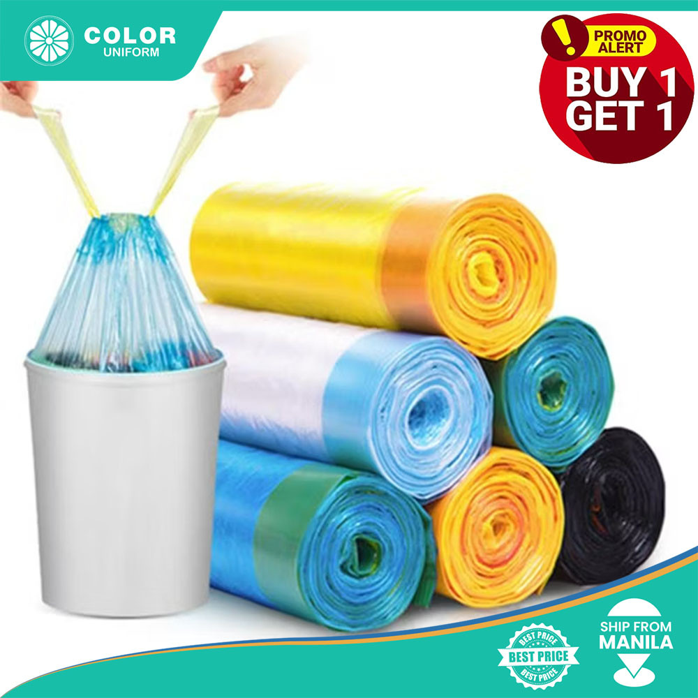 Color Uniform BUY 1 TAKE 1 Drawstring Disposable Plastic Garbage Trash ...