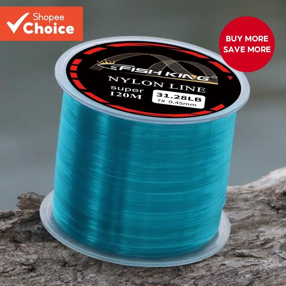 FTK 1pc Blue Color 120m Nylon Fishing Line Rope 2.45Kg-15.6Kg Fishing Line Monofilament Sea ...