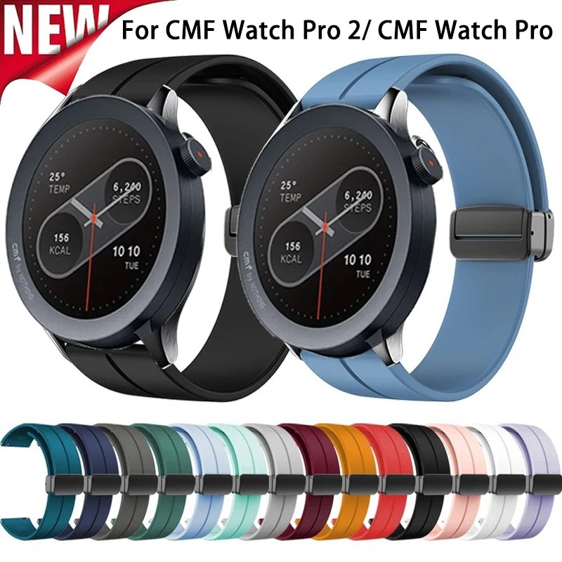 Silicone Magnetic Folding Buckle Band Compatible for CMF Watch Pro 2 ...