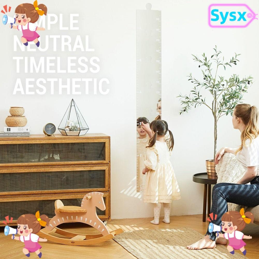 SYSX Growth Chart Mirror, Height Measuring Mirror Foldable Growth Chart ...